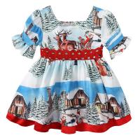 China Petal Sleeve Children'S Dress Clothing Christmas Style for sale