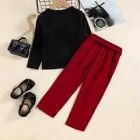 China Children'S Outfit Sets Girls Solid Color Trousers Two Piece Worsted for sale