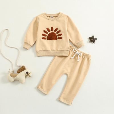 China Boys And Girls Children'S Long Two Piece Set Sun Embroidered for sale