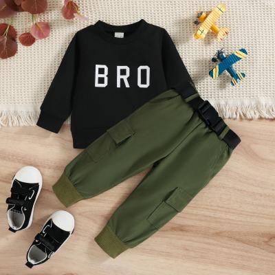 China Children'S Letter Printing Pullover Sweater Two Piece Sets for sale