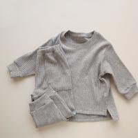 China Children'S Toddler Ribbed Long Sleeve Trousers Solid Colour for sale