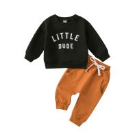 China Children'S Letter Print Long Sleeved Clothes Two Piece for sale