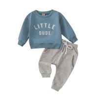 China Children'S Letter Print Long Sleeved Clothes Two Piece for sale