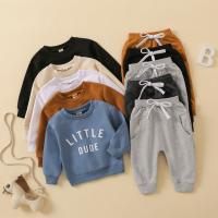 China Children'S Letter Print Long Sleeved Clothes Two Piece for sale