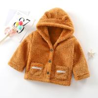 China 100cm Polyester Cotton Childrens Winter Jackets Single Breasted Warm Coats Velvet Thick for sale
