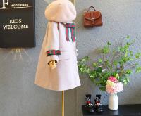 China 100cm 39in Girls Winter Children'S Clothing Solid Vintage Pink Wool Coat for sale