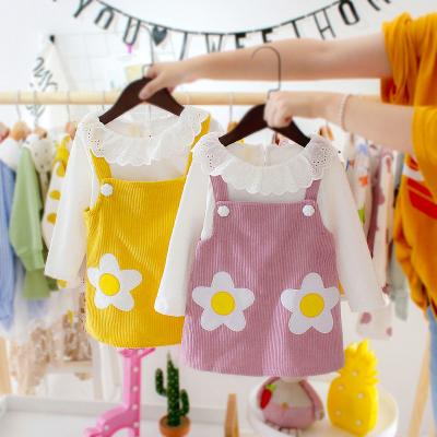 China Children's Girls Corduroy Suspender Skirt Set for sale