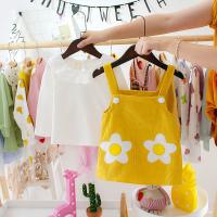 China Children's Girls Corduroy Suspender Skirt Set for sale