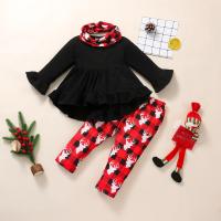 China Red Winter Children'S Clothing Polyester Christmas Sweater Suit Long Sleeve Sweater for sale