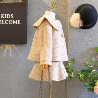 China 110CM 43IN Winter Children'S Clothing Toddler Matching Plaid Skirt And Jacket for sale