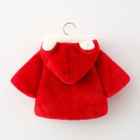 China Cute Children'S Girls Heavy Winter Red Hooded Cape Coats Little Ears Hat for sale
