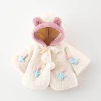 China Cute Children'S Girls Heavy Winter Red Hooded Cape Coats Little Ears Hat for sale