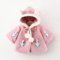 China Cute Children'S Girls Heavy Winter Red Hooded Cape Coats Little Ears Hat for sale