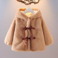 China Rabbit Plush Childrens Winter Jackets 110cm Padded Waterproof Coat Upset Horn Buckle for sale