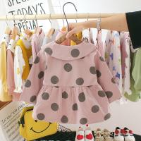 China Pink Lapel 110CM Spring Children'S Clothing Coat Polka Dot Pattern for sale