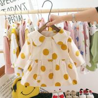 China Pink Lapel 110CM Spring Children'S Clothing Coat Polka Dot Pattern for sale