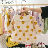 China Pink Lapel 110CM Spring Children'S Clothing Coat Polka Dot Pattern for sale