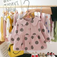 China Pink Lapel 110CM Spring Children'S Clothing Coat Polka Dot Pattern for sale