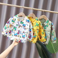 China 6 Years Unisex Spring Children'S Clothing Long Sleeve Denim Jacket Cartoon Car for sale