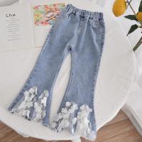 China Anti Pilling Children'S Casual Trousers Breathable High Waisted Flared Jeans OEM for sale