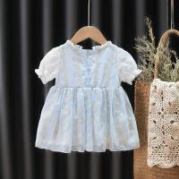 China Sky Light Blue Lace Children'S Dress Clothing For Girls Summer Season for sale