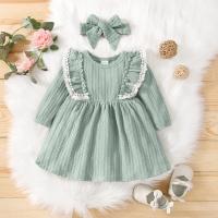 China Breathable Children'S Dress Clothing Solid Color Sleeveless Dresses Sweet Green for sale