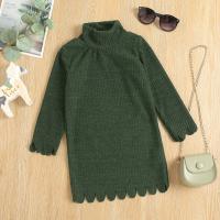 China 80cm Autumn Children'S Dress Clothing Turtleneck Long Brown Sweater for sale