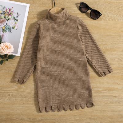 China 80cm Autumn Children'S Dress Clothing Turtleneck Long Brown Sweater for sale