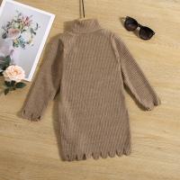 China 80cm Autumn Children'S Dress Clothing Turtleneck Long Brown Sweater for sale