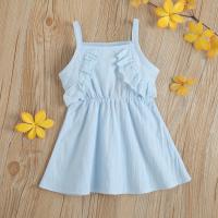 China Sleeveless Casual Children'S Dress Clothing Solid Color Casual Dresses Medium Length for sale