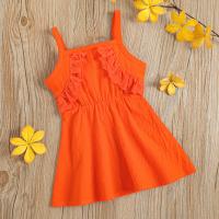 China Sleeveless Casual Children'S Dress Clothing Solid Color Casual Dresses Medium Length for sale