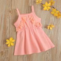 China Sleeveless Casual Children'S Dress Clothing Solid Color Casual Dresses Medium Length for sale