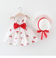 China Summer New Children's Dress Clothing Girl Cute Cherry Sling Fruit Design Dress for sale