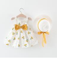 China Summer New Children's Dress Clothing Girl Cute Cherry Sling Fruit Design Dress for sale