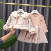 China Child Autumn 0.9M Traditional Chinese Clothing Tang Suit Pretty Pink Princess Dress ODM for sale
