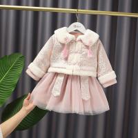 China Child Autumn 0.9M Traditional Chinese Clothing Tang Suit Pretty Pink Princess Dress ODM for sale