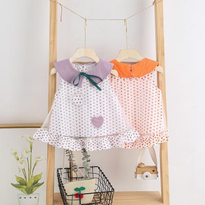 China Summer Sweet Lovely Children'S Dress Clothing Little Fresh Lapel Dress Girls Dress for sale