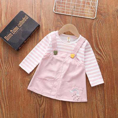 China Wholesale Girls Boutique Spring Children's Dress Clothing Sets Cute Girls' Bib Suit for sale