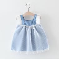 China Summer Girls Sweet Children'S Dress Clothing Denim Stitching Princess Dress for sale