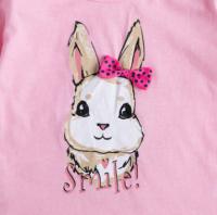 China 120CM 47in Girls Animal Short Sleeve Pink Bunny T Shirt Breathable For Girl for sale