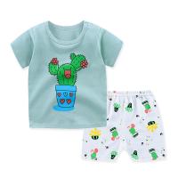 China Children's Outfit Sets Short-Sleeved Shorts Cotton Kids Home Wear Suit for sale