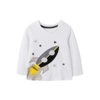 China Cartoon Beige Spring Children'S Clothing Boys Bottoming White Long Sleeve Shirt for sale