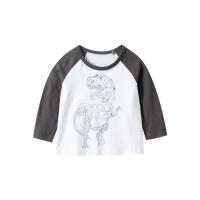 China Cartoon Beige Spring Children'S Clothing Boys Bottoming White Long Sleeve Shirt for sale