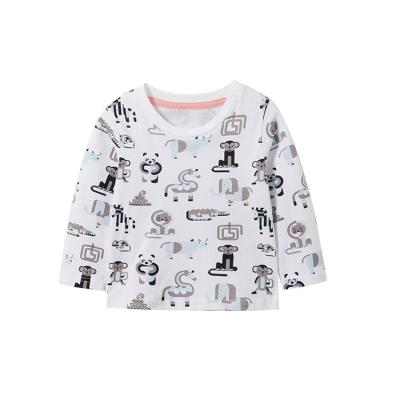 China Cartoon Beige Spring Children'S Clothing Boys Bottoming White Long Sleeve Shirt for sale