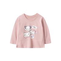 China Polyester Spring Children'S Clothing Bottoming Top Girls Grey Long Sleeve Shirt for sale