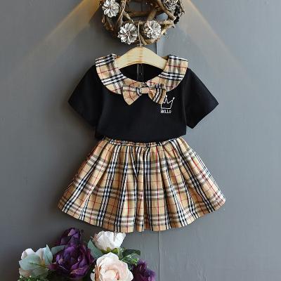 China Polyester Plaid Short Sleeve Shirt Dress 120cm College Uniform Style Clothing for sale