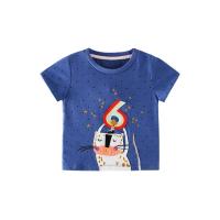 China 100cm Toddler Short Sleeve Loose Tops Cotton Round Neck T Shirt Sports for sale