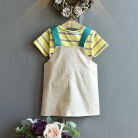 China 110cm Girls Cotton Summer Children'S Clothing 43in Short Sleeved Striped T Shirt for sale
