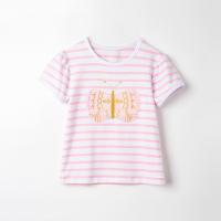 China 1.1M 43.3IN Girl Children'S Sports Shirts White Half Sleeve Top Navy Blue Oem for sale