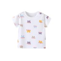 China 12kg 90cm Girls Printed Half Sleeve Casual Shirts Anti Shrink For Toddler for sale